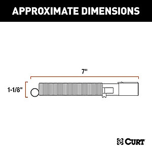 CURT 58083 Trailer-Side 6-Way Round Trailer Wiring Harness Plug with Spring, 6-Pin Trailer Wiring