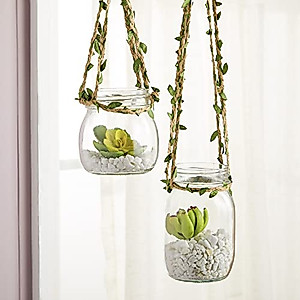 4 Rolls of Burlap Leaf Ribbon, 65.6 Feet Green Vine Twine for Jungle Safari Birthday Party, Baby Shower, Home Decorations, Gift Wrapping