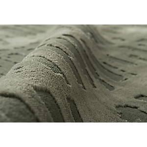 Revival Rugs Shell 5'3"x7'10" Washable Area Rug for Living Room Bedroom - 100% Recycled Oeko-TEX Certified, Medium Pile, Green