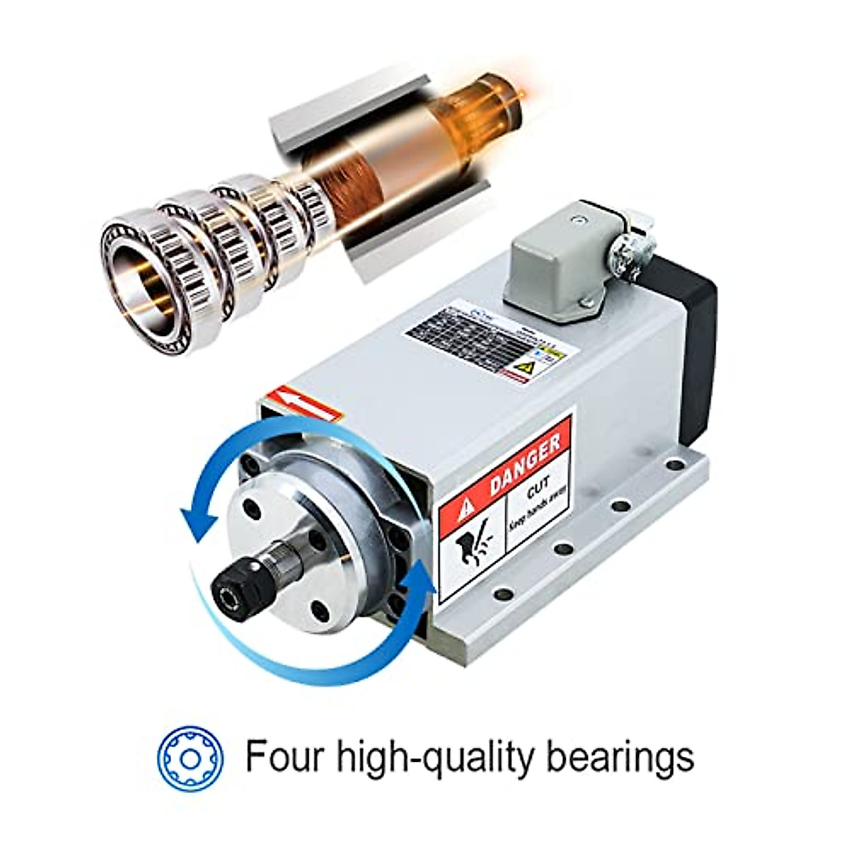110V Spindle Motor Kit，2.2Kw Spindle Motor 24000Rpm 400Hz ，VFD Variable Frequency Drive ，13 pcs ER20 Collets （1-13mm）for CNC Router Engraving Milling Machine