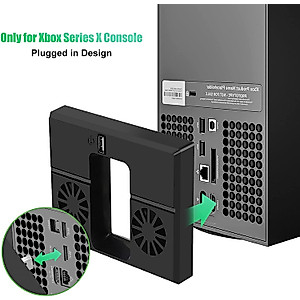 Linkstyle Cooling Fan for Xbox Series X, USB Powered Vertical Cooling Stand Cooling System with Dual Fans and 1 USB Port