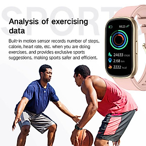 Fitness Tracker Smart Watch Women Men 1.47 Inch Touch Screen Activity Tracker for Android iOS Phones Exercise Watch with 24 Sports Modes Pedometer Calorie Step Counter Sleep Heart Rate Monitor