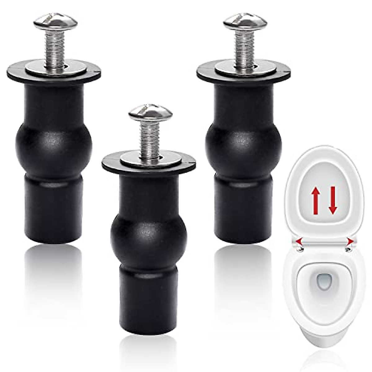 Toilet Seat Bolts,6 Pcs Toilet Seat Screws Toilet Seat Expanding Rubber Bolts for Top Fix Fixing Seats Toilet Seat Fittings Toilet Seat Hinges Toilet Lid Fixings Fixtures