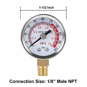 Hromee Air Tank Repair Kit w/Safety Valve, Pressure Gauge and 4 Feet Air Tank Hose Assembly kit for Portable Carry Tank