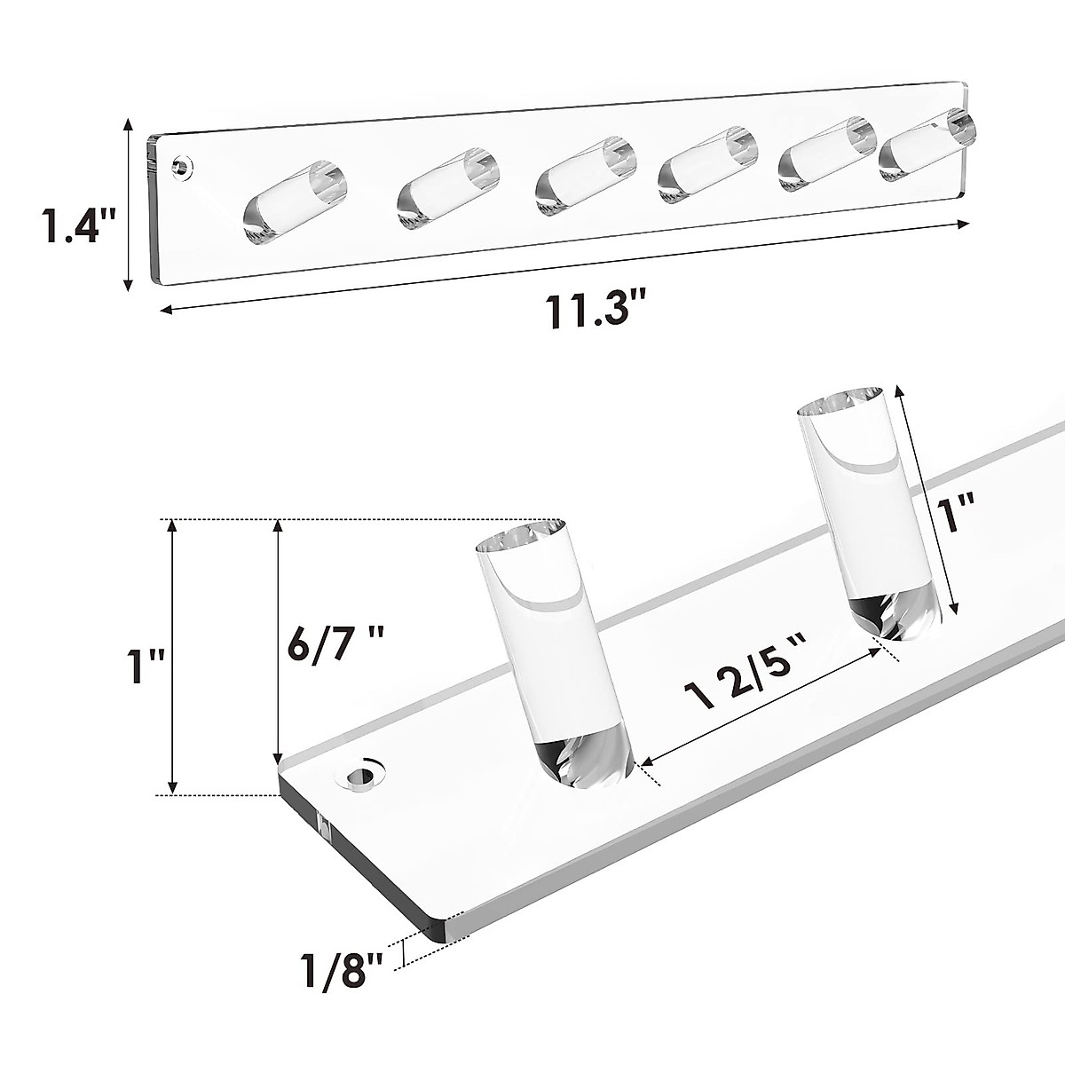 MaxGear Acrylic Necklace Holder 2 Pack, Wall Mounted Jewelry Organizer for Necklaces, Bracelets, Rings, and Bangles Display Rack, Hanging Jewelry Hooks for Women & Girls