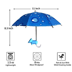 FantasyBear UV Protection Phone Umbrella,Universal Adjustable Piggy Suction Cup Phone Stand Umbrella for Phone,Stand Sun Visor,Sun Shade Cover Sun Shield Phone Suction Cup Holder (Blue)