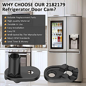 NOOTO 4318165 Refrigerator Door Closer Cam Kit Replacement Part for Whirlpool Kenmore KitchenAid Refrigerators WPW10329686 WP2182179 AP3103517 EA358690 PS358690