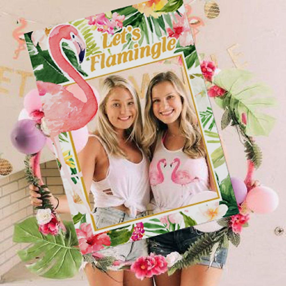 LaVenty Flamingo Bridal Shower Photo Prop Frame Tropical Bridal Shower Photo Booth Bridal Shower Photo Booth Flamingo Bridal Shower Photo Prop Bachelorette Photo Prop