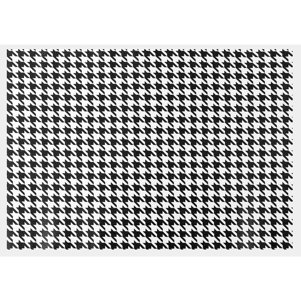 Self-Adhesive Vinyl Black White Plaid Shelf Liner Contact Paper for Cabinets Dresser Drawer Furniture Wall Arts and Crafts Decal 17.7X117 Inches