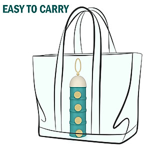 Accmor Formula Dispenser On The Go, 4 Layers Stackable Formula Container to Go, Non-Spill Portable Milk Powder Baby & Kids Snack Container,Green Pink, 2 Pack