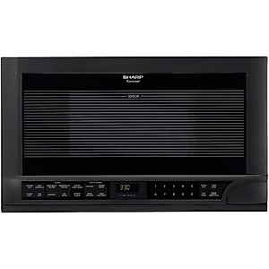 Sharp R-1210 1-1/2-Cubic-Foot 1100-Watt Over-the-Counter Microwave, Black