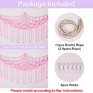 FIOBEE Stuffed Animals Net or Hammock Toy Storage Organizer Large Stuffed Animals Storage Holder Kids Room Decor for Nursery Play Room Bedroom