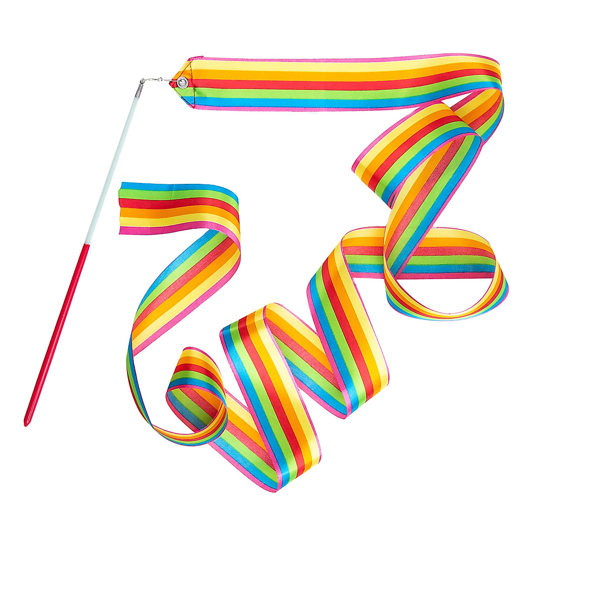 Talltoise Twirling Baton Bag Case with Shoulder Strap - 30 inch (78cm) Rainbow Sparkle Case for Majorette Marching Band, Gymnastics Carry bag - Complete with Rainbow Dance Ribbon Streamer