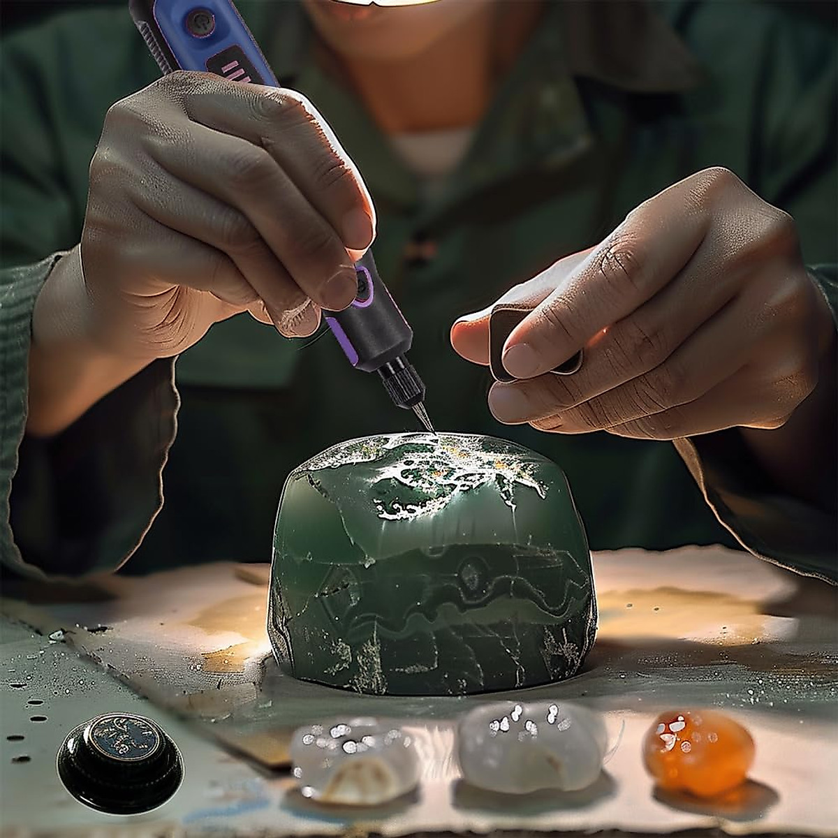 JANGKLIFE Cordless Rotary Tool Kit 3.6V, Comes with 41 Accessories, USB Charging Cord, 3-Speed ​​Adjustable for Drilling, Cutting, Sanding, Engraving, Polishing and DIY Crafts