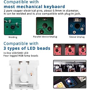 XuanGui OUTEMU (Gaote) Keyboard Switches, Black/Red/Brown/Blue Switches 3 Pin Keyswitch DIY Replaceable Cherry MX Equivalent Switches with Switch Puller for Mechanical Gaming Keyboard, 20 Pack