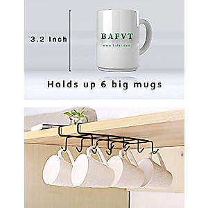 bafvt Coffee Mug Holder, Mugs Rack Under Shelf, Kitchen Storage Drying Rack, Stainless Steel (10)