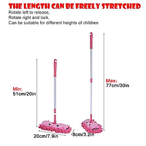 Toxz Kid's Housekeeping Cleaning Tools Set-3pcs, Small Mop Small Broom Small Dustpan,Adjustable Length,Labor-Saving,Suitable for Childs, Fabric
