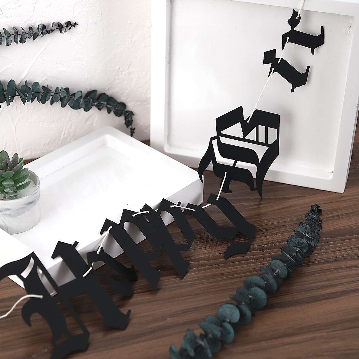 Gothic Letter Happy Birthday Banner - Old English Birthday Banner - Funeral Birthday Banner for 20th 30th 40th Birthday (Happy Birthday)