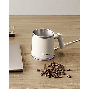 TECFUN Coffee Mug Warmer, [2024 new Wireless Heating Tech][0 Fire Risk][2 In 1 Mug Warmer & Wireless Charger] 12oz Mug with Lid, Coffee Warmer for Desk, Tea Cup Warmer, Gifts for her/him