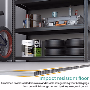 UDPATIO Outdoor Resin Storage Shed 6x4.5 FT, Plastic Garden Shed for Bike, Garbage Can, Tool, Outside Sheds & Outdoor Storage Storage Box with Lockable Door for Backyard, Patio, Lawn, Grey & White