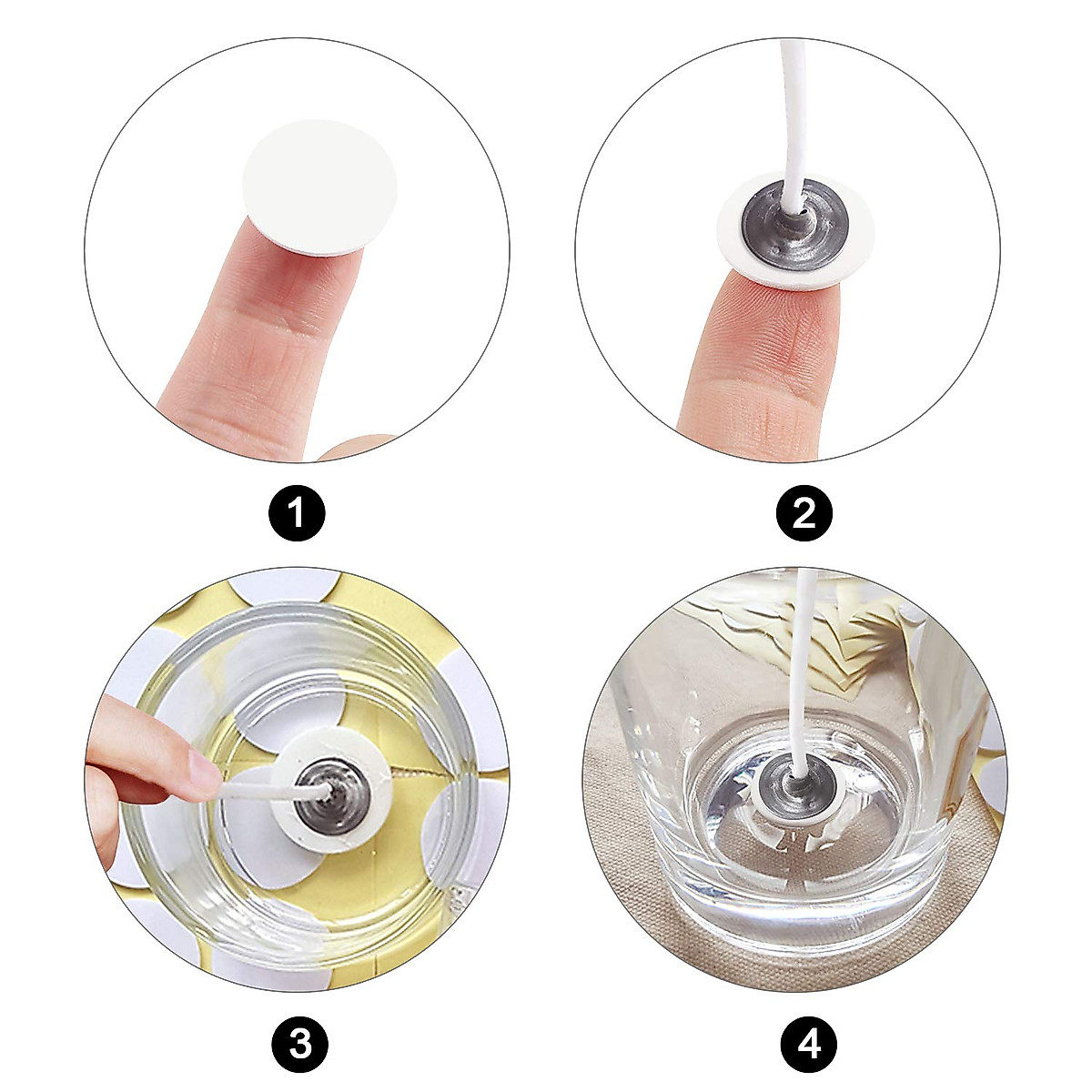 400pcs Candle Wick Stickers, Heat Resistance Candle Making Double-Sided Stickers