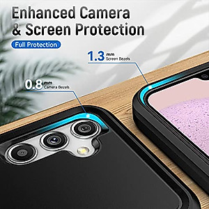 Warsia for Galaxy A14 5G Phone Case,Samsung Galaxy A14 5G Case with Screen Protector,Heavy-Duty Tough Rugged Shockproof Protective Phone Case for A14 5G, Black