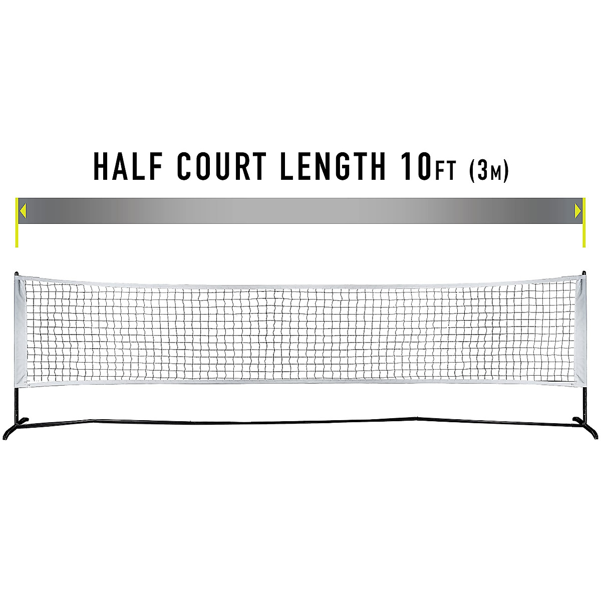 Half Court Size Pickleball Net by Franklin Pickleball - Includes 10ft Net, (4) Paddles, and (6) X-40 USA Pickleball Approved Pickleballs,Red
