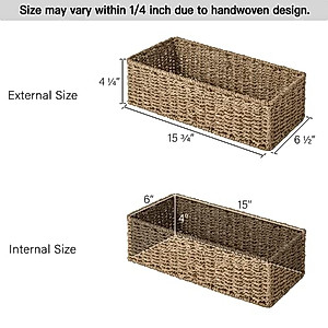 StorageWorks Seagrass Woven Storage Baskets