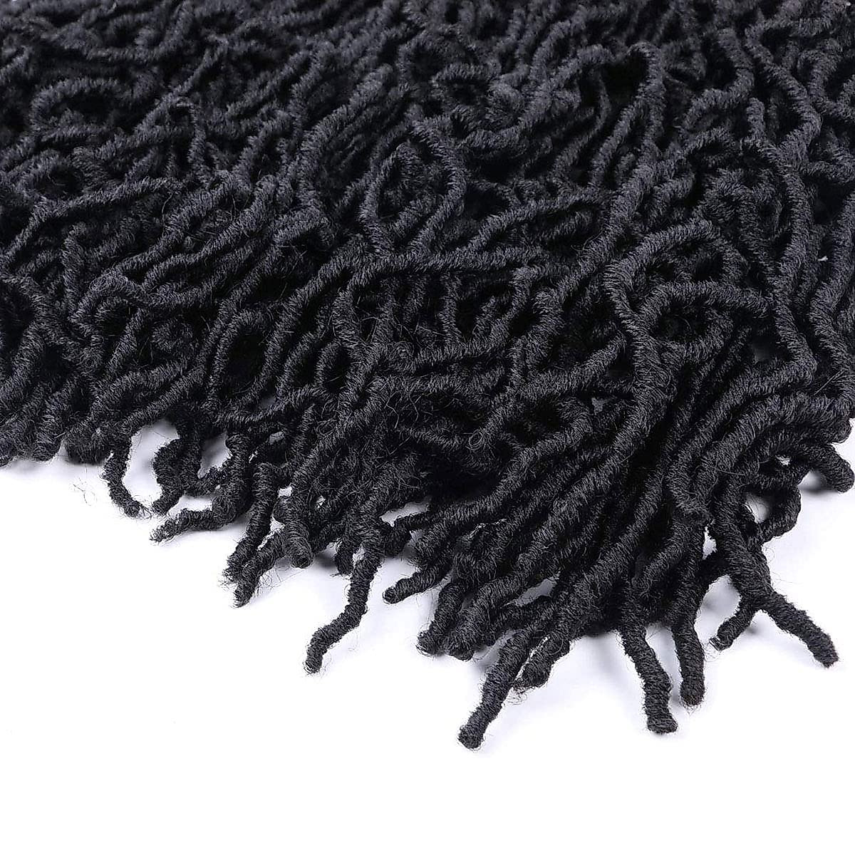 24 Inch Soft Locs Crochet Hair Pre Looped 6 Packs Faux Locs Crochet Braids Goddess Locs Dreadlocs Synthetic Hair For Black Women (1B, 24 Inch (Pack of 6))
