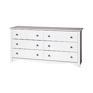 Sonoma 6 Drawer Double Dresser for Bedroom, White