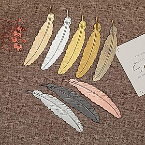 Nebel 14 Pieces Metal Bookmarks Feather Bookmarks Metal Feather Bookmarks Perfect Gift for Woman and Kids