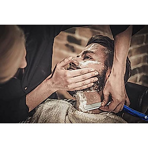 Krisp Beauty Professional Classic Straight Edge Barber Razor 2mm Exposed Blade For Close Shaving - Salon Quality Manual Men's Beard Cut Throat Shavette With 10 Shaving Blades