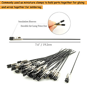 MAY.T Model Painting Alligator Clip Sticks 40PCS with Stand Base 2PCS for Airbrush Hobby Model Parts