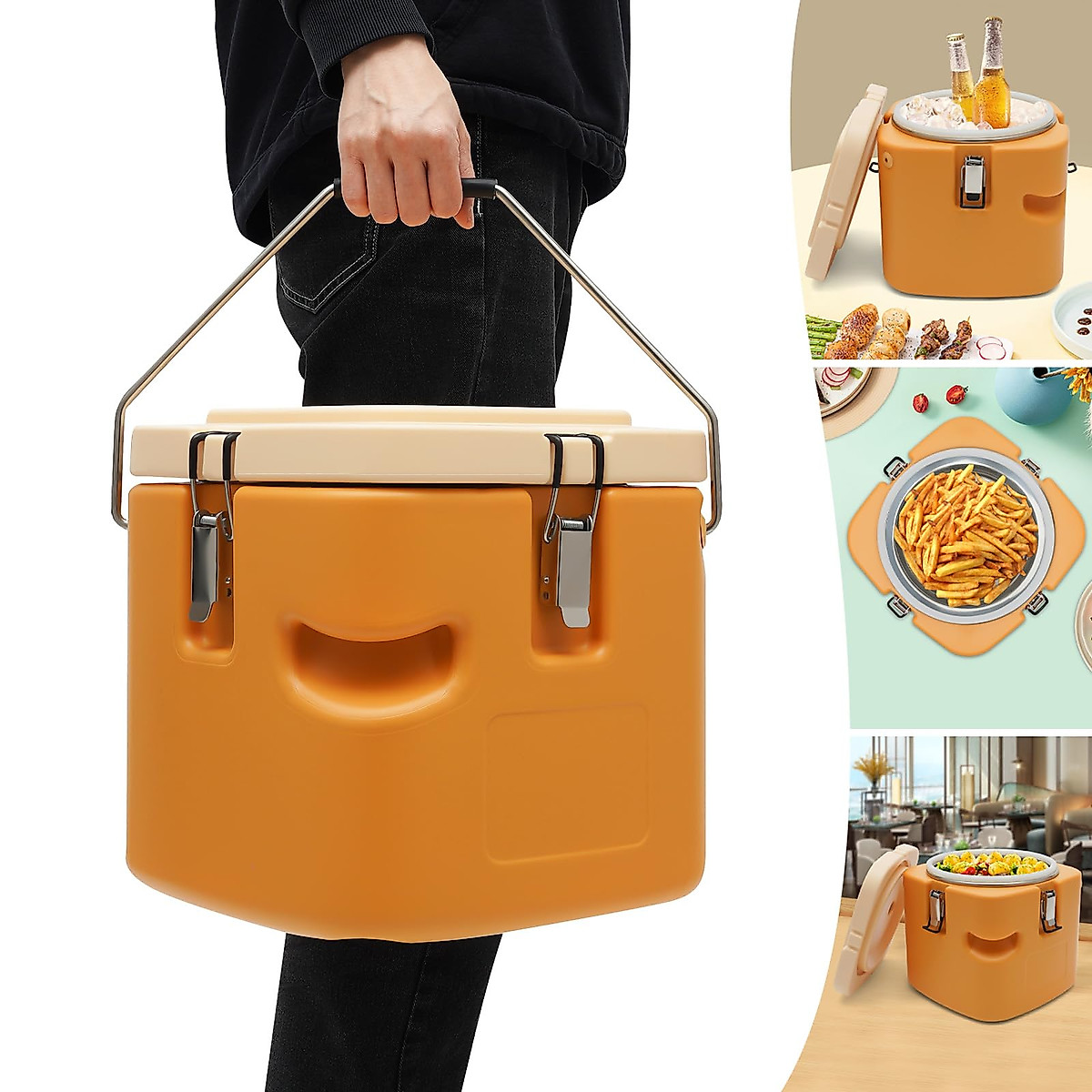 Insulated Soup Carrier, 2.5 Gal Insulated Soup Containe, Commercial Food Warmer, Insulated Soup Container, Insulated Soup Carrier Coolers for Parties