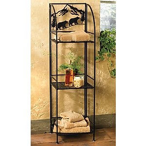 BLACK FOREST DECOR Bear Metal Linen Shelf