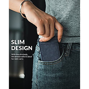 VULKIT Men's Slim Wallet Pop Up Card Holder RFID Blocking Metal Wallet Minimalist Design Holds Up to 11 Cards