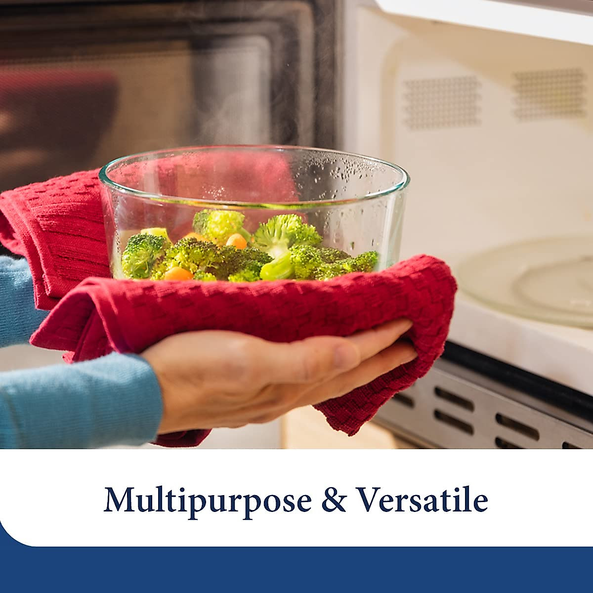 Cosy House Collection 2-Pack Pattern Decorative Kitchen Towel Set - 100% Cotton Dish Cloths for Washing & Drying - 15" x 25" Soft & Absorbent Tea Towels - (Checkerboard, Burgundy)