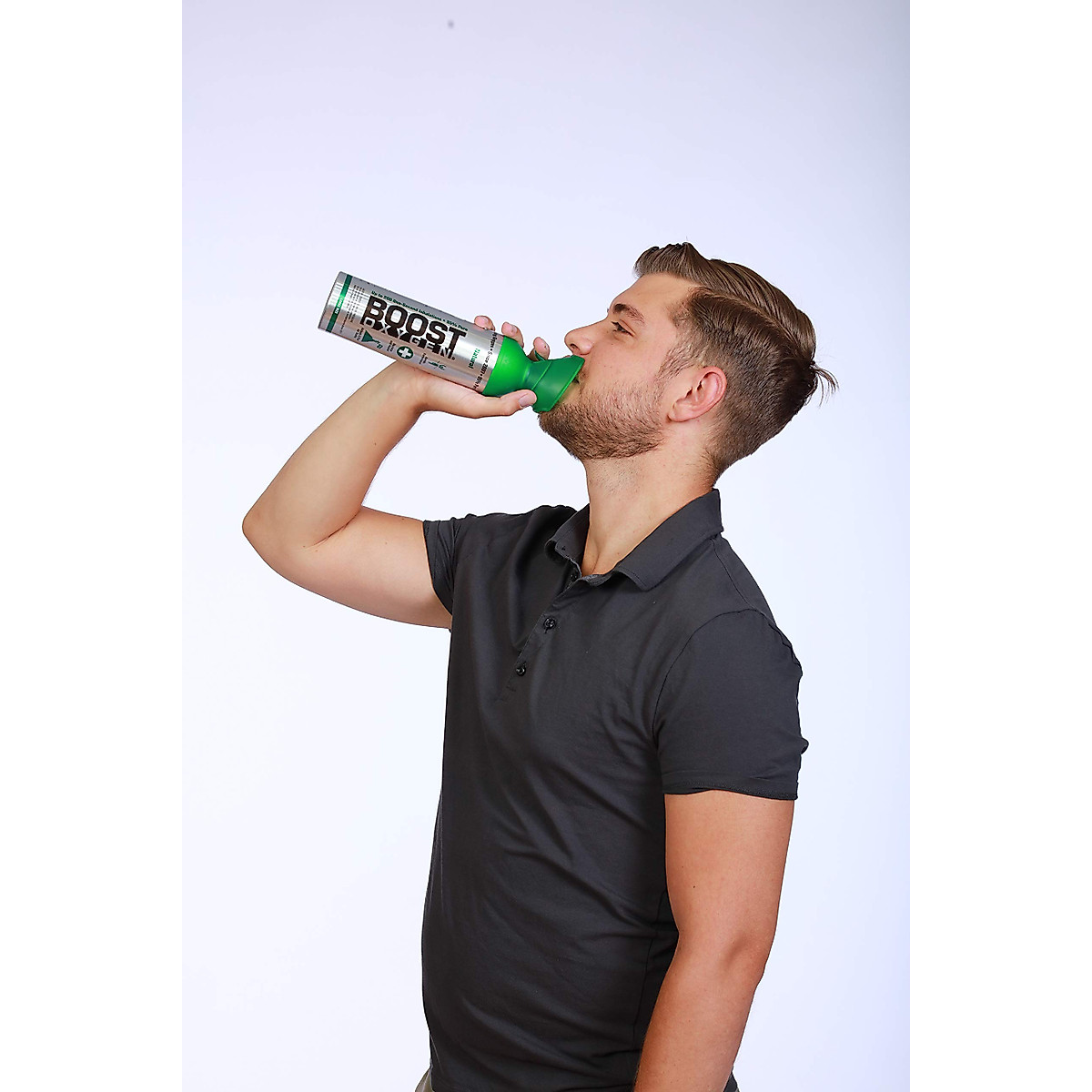 Boost Oxygen Supplemental Oxygen to Go | All-Natural Respiratory Support for Health, Wellness, Performance, Recovery and Altitude (10 Liter Large, 6 Pack, Natural)