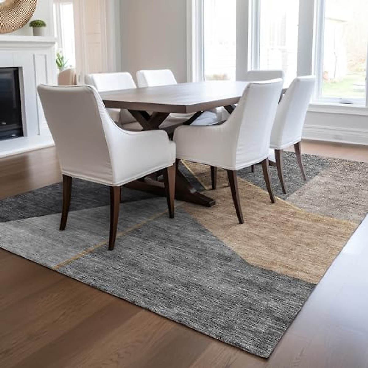 Addison Rugs Chantille ACN648 Charcoal 5' x 7'6" Indoor Outdoor Area Rug, Easy Clean, Machine Washable, Non Shedding, Bedroom, Living Room, Dining Room, Kitchen, Patio Rug