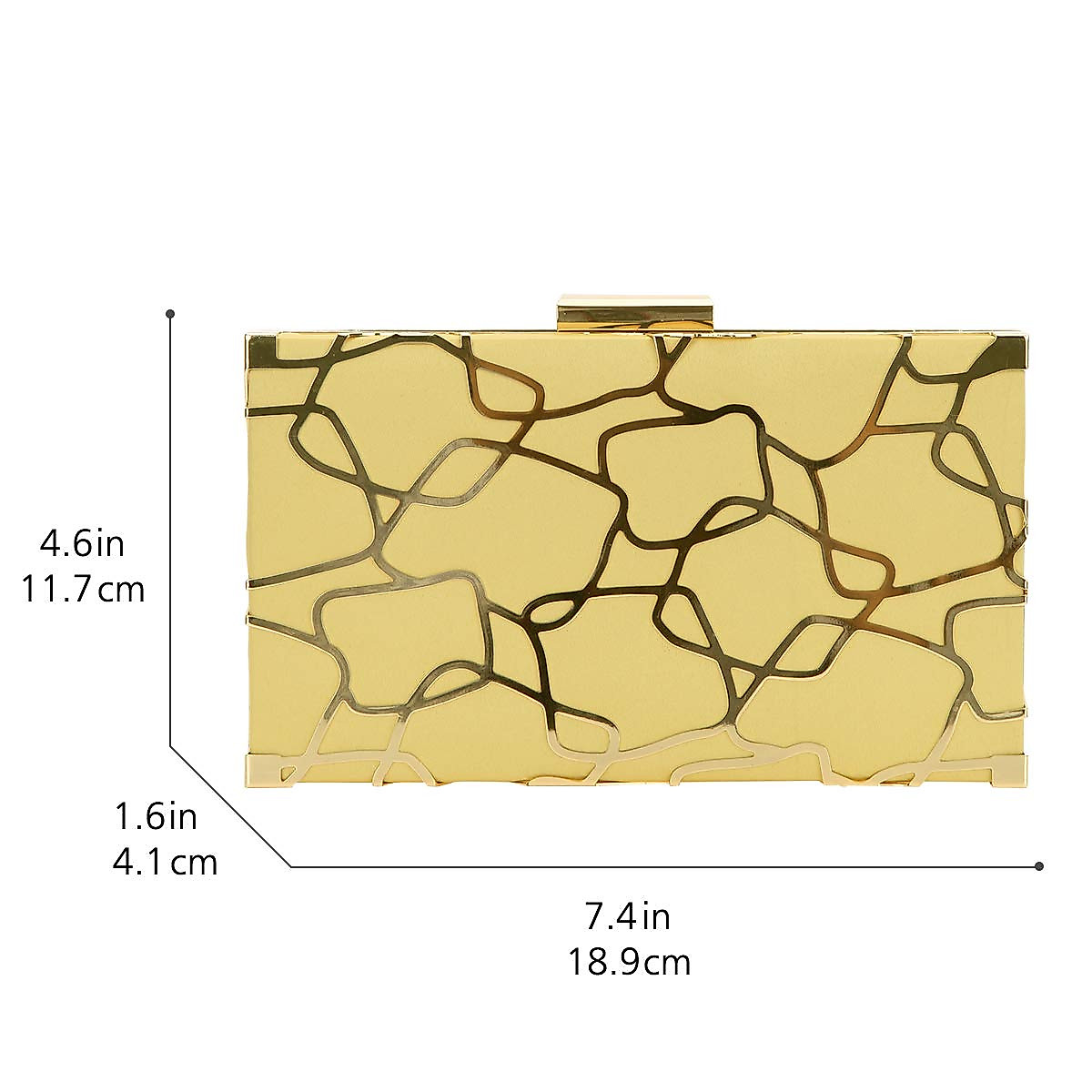 Fawziya Evening Purse Satin Geometric Metal Hollow Oversized Clutch Bags For Women Clutchess-Gold