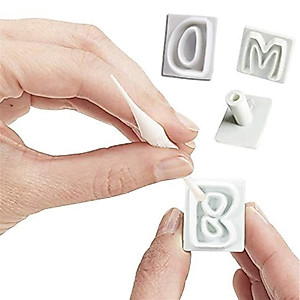 Mini Plastic Alphabet Cookie Cutter Fondant Letter Cutters Symbol Cut Outs Molds Upper & Lower Letter Stamps, 0.5 Inch