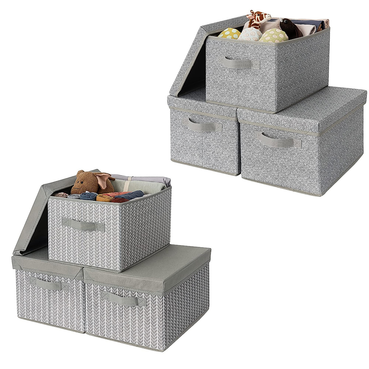 GRANNY SAYS Bundle of 3-Pack Lidded Closet Storage Bins & 3-Pack Rectangle Storage Bins with Lids