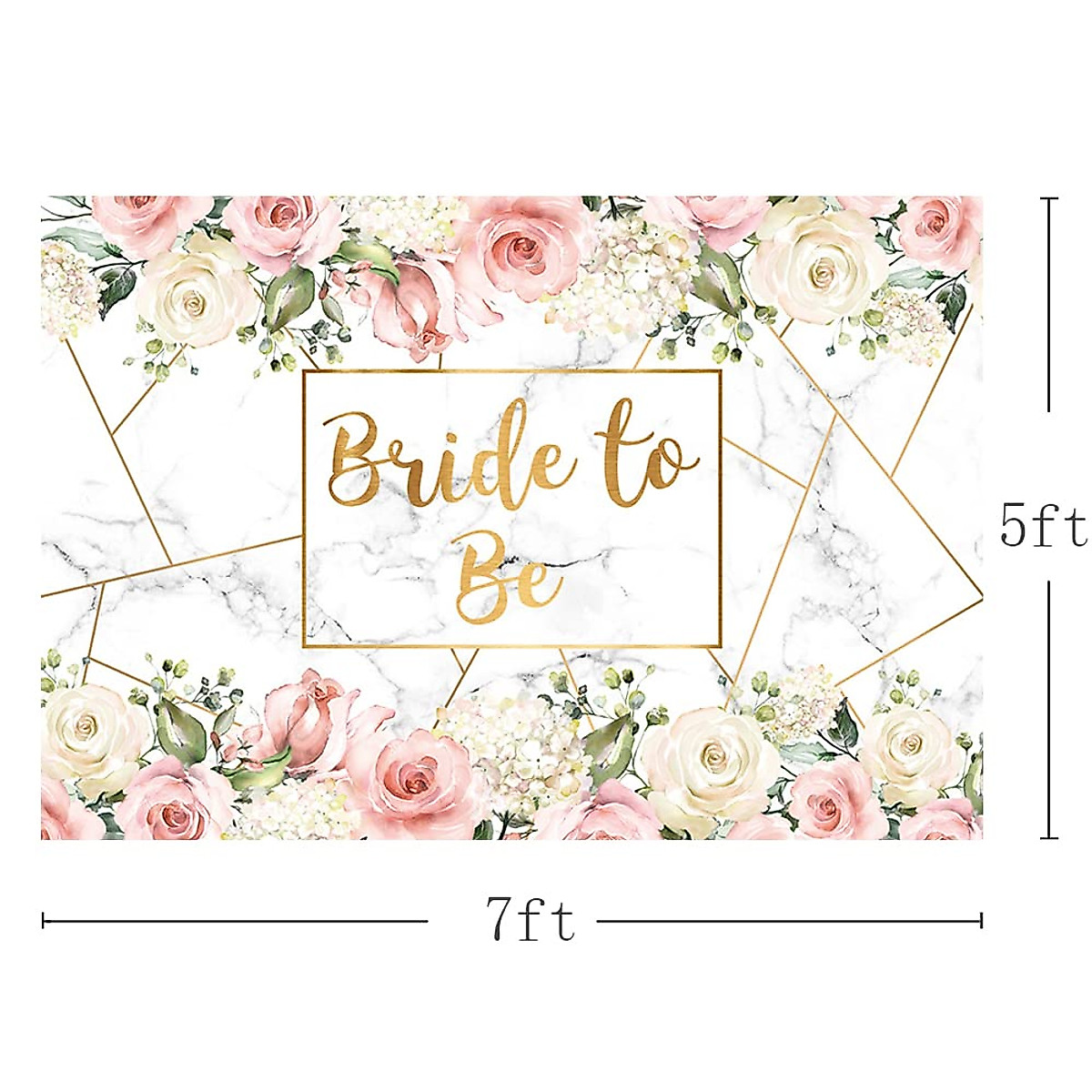 MEHOFOND Bride to Be Marble Backdrop Bridal Shower Miss to Mrs Wedding Party Supplies White Blush Pink Floral Photobooth Girls Bachelorette Engagement Photography Background Banner 7x5ft