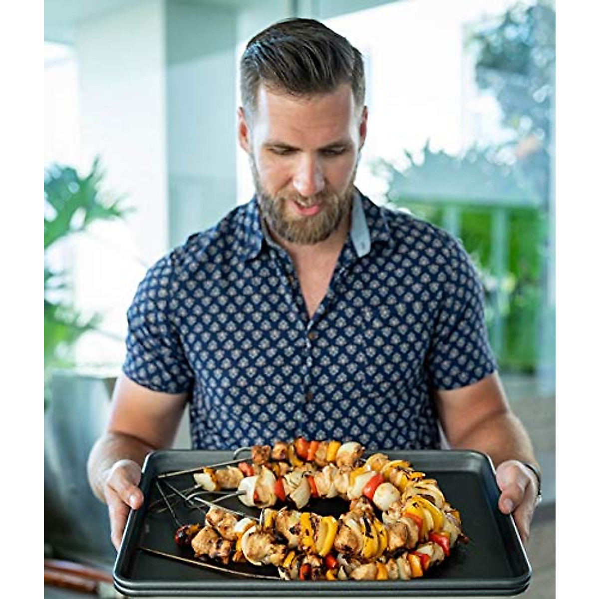 Outset Stainless Steel Flexible BBQ Kabob, Set of 4, 30-Inch Long Barbecue Skewer, 1 EA