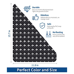 Bligli Sink Mat for Stainless Steel/Ceramic Sinks, 2 Pack 15.7x11.8 inches PVC Sink Protectors for Bottom of Kitchen Sink, Dishes and Glassware drain Mats, Durable and Fast Draining (Black)