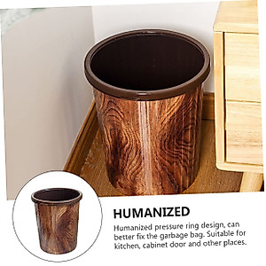 CHILDWEET Imitation Grain Trash Can with Pressing for Kitchen Home Office Decorative Garbage Container