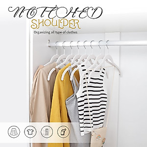 ManGotree 50 Pack Velvet Shirt Hangers for Women, 16.5'' Suit Hangers with 360° Swivel Hook, Non-Slip Coat Clothes Hangers for Tank Top, Shirts, Dress, Blouses, Strappy Dresses (White)