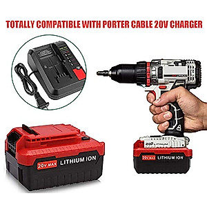 4-Pack 6.5Ah PCC685L 20V Battery Replacement for Porter Cable 20V Battery Lithium ion 20 Volt MAX PCC680L PCC682L PCC685LP Compatible with Porter Cable 20V Cordless Tools