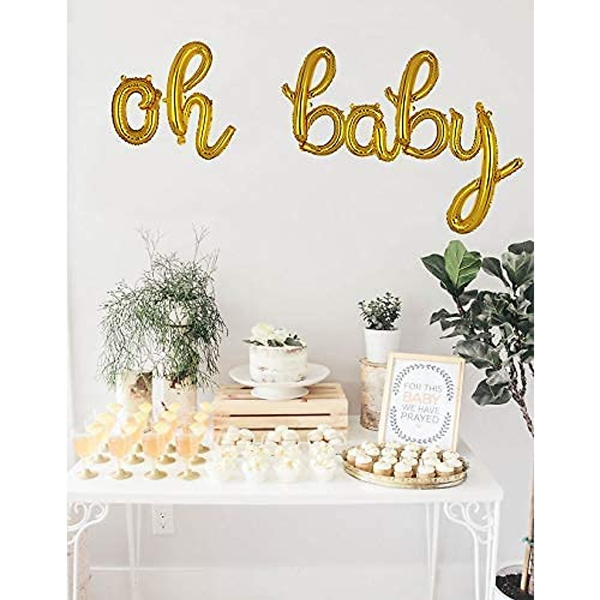 Oh Baby Foil Balloons Gold Letter Mylar Balloon Banner Birthdays Party Decorations Supplies Small 16 Inch Baby Shower