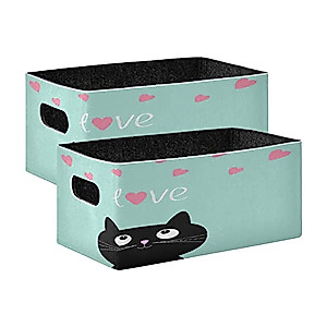 Cute Cartoon Cat Storage Basket Felt Storage Bin Collapsible Towel Storage Decorative Baskets Organizer for Clothes Towels Magazine